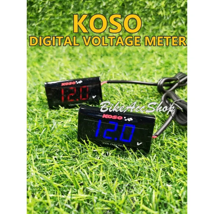 READY STOCK KOSO DIGITAL VOLTAGE METER VOLTMETER DC 12V LED DIGITAL ...