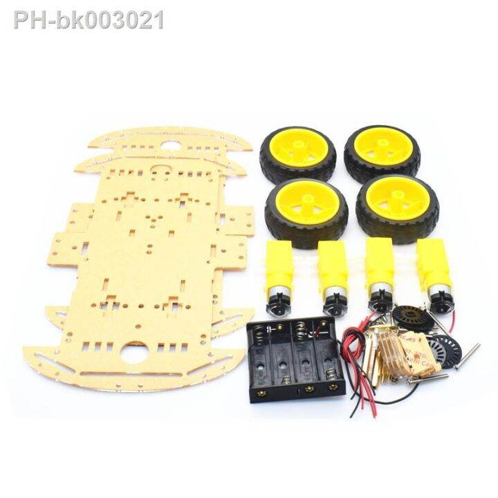 4wd Smart Robot Car Chassis Kits With Speed Encoder And Battery Box For