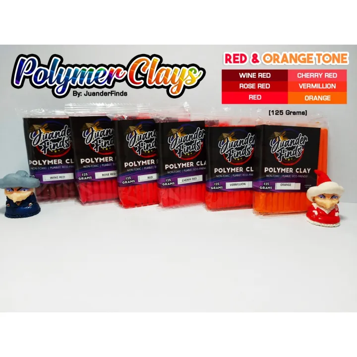 125 Grams Polymer Clay Modelling Diorama Clay Red Tones wine rose red ...