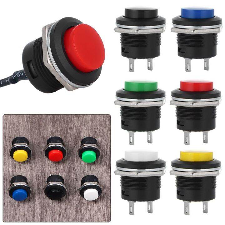 PO6222525 10 Durable 10 Pcs 250V/3A Round Push Button 5 Colour for ...