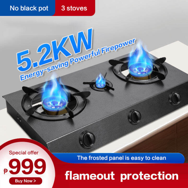 gas stove double burner 5200KW high-fire desktop stainless steel body ...