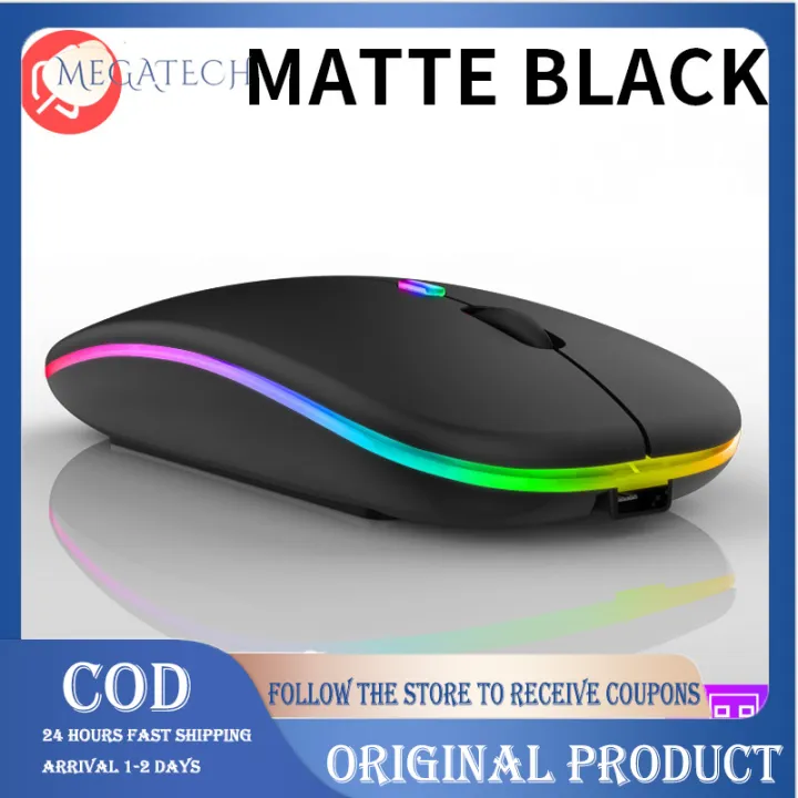 MegaTech Wireless Mouse 2.4G Compatible System Wireless Silent Lighting Charging Mouse for ...