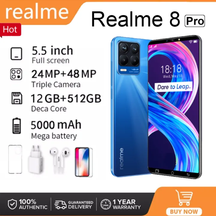 Cellphone Realme 8 Pro 12+512GB 5000mAh 5.5inch Mobile Phone Android ...