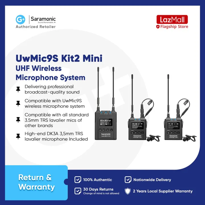Saramonic UwMic9S Mini KIT2 Compact 2-Person Camera-Mount Wireless Omni ...
