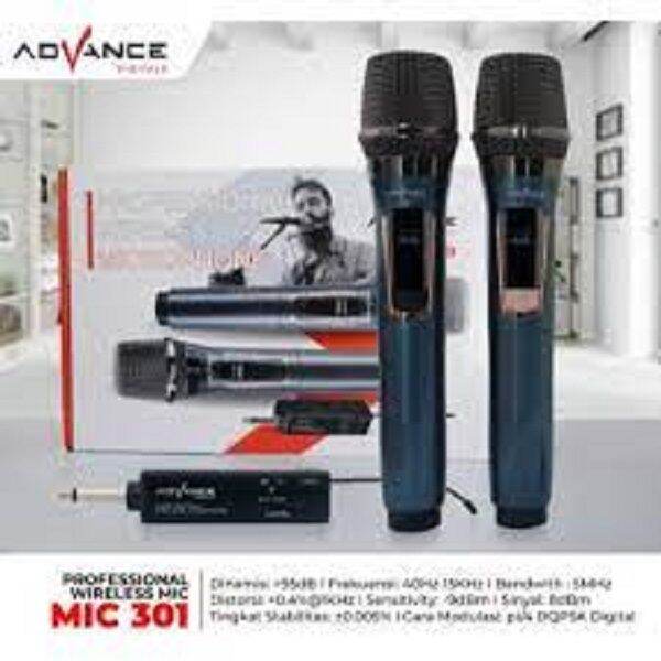 Mic Wireless Advance Isi 2 Microphone Professional MIC 301 MIC-301 ...