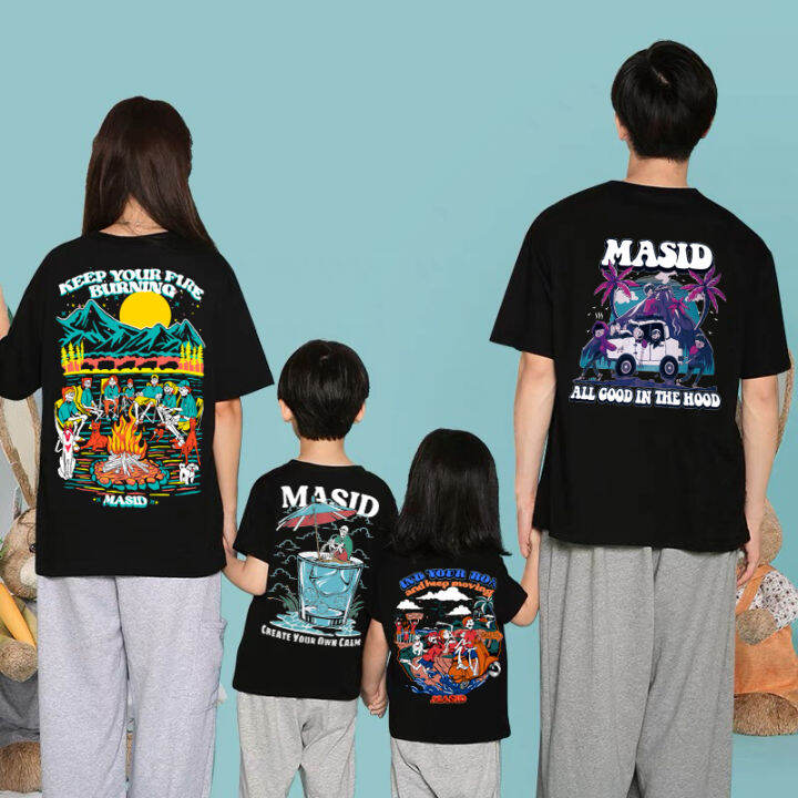MASID HD print parent-child T-shirt pure cotton kids tshirt man t shirt ...
