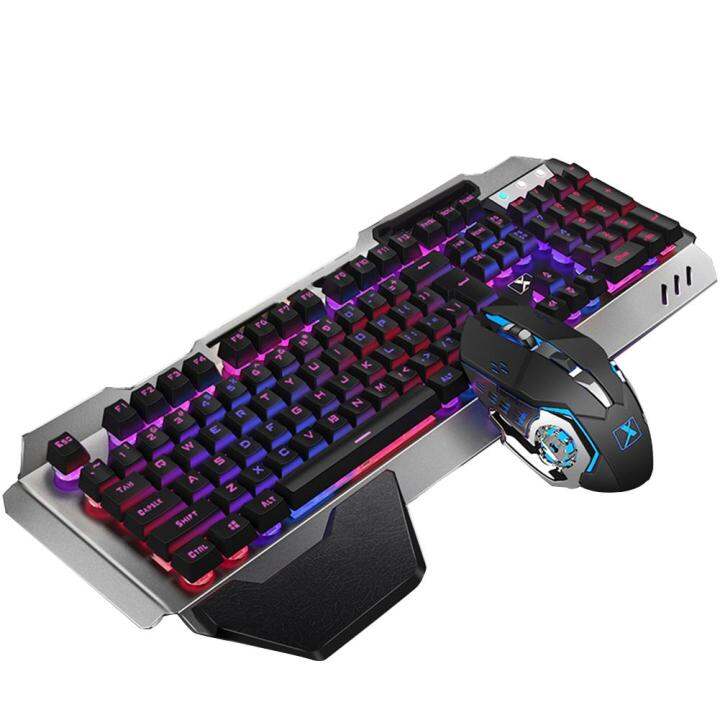 2.4G Wireless Gming Keyboard Mouse Set Rechargeable Mechanical Feel ...