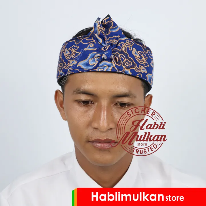 Iket Kepala Praktis Tradisional Sunda Jawa Batik Mega Mendung Bukan Kujang Padjajaran Blangkon ...