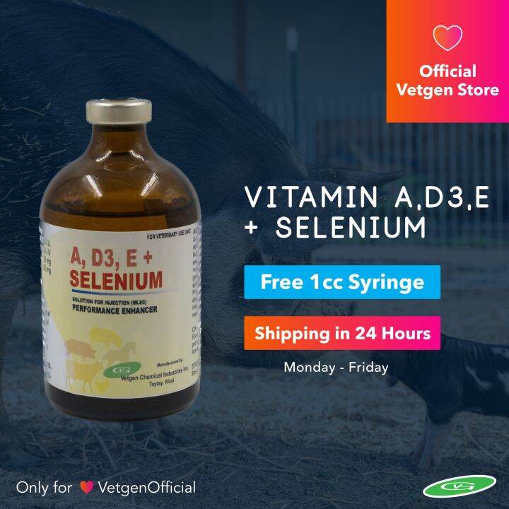 Vitamin ADE+Selenium for Animals | 100ml | Vet Product | Vetgen ...