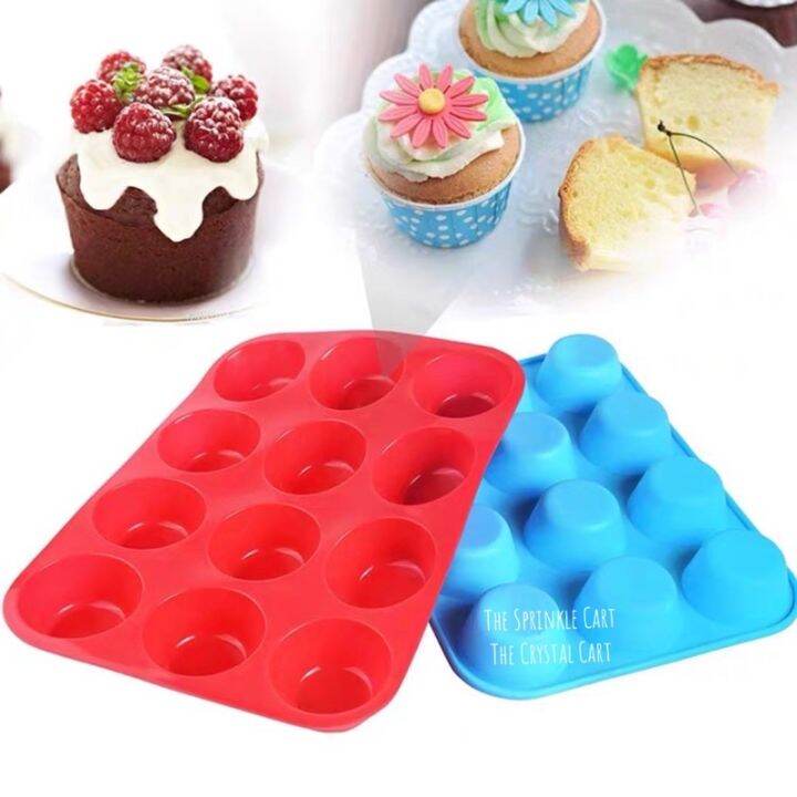 12-cavity Cupcake Silicone Molder 12-hole Muffin Tray Mold | Lazada PH