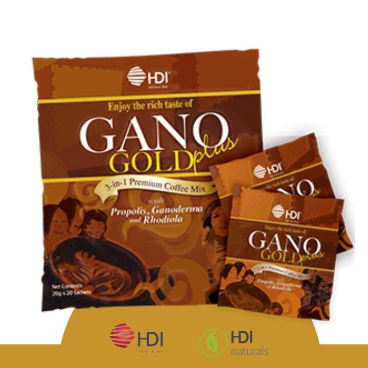 HDI GANO GOLD PLUS COFFEE with Ganoderma Rhodiola & Propolis 20sachets/Pack | Lazada PH