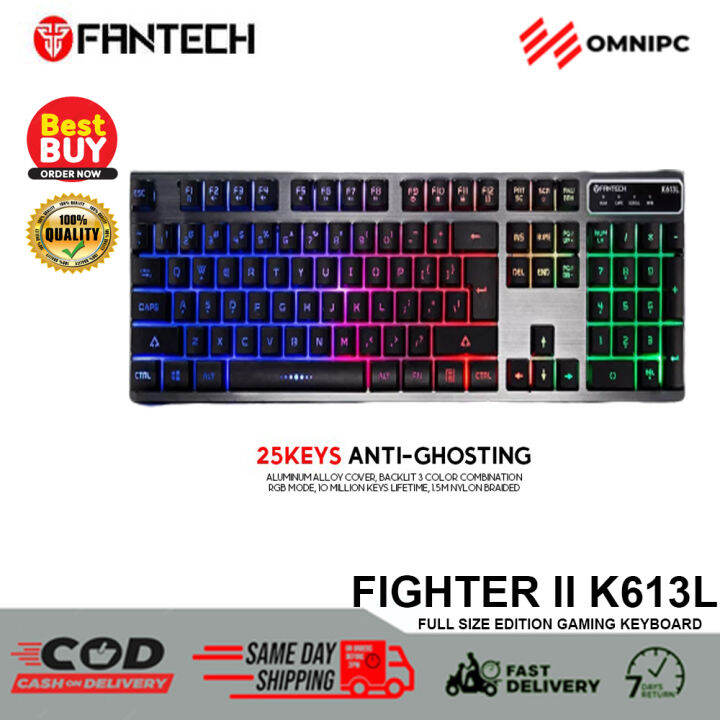 OMNIPC Best Buy FANTECH K613L Fighter II Full Size Edition Gaming Keyboard Membrane Backlit RGB ...