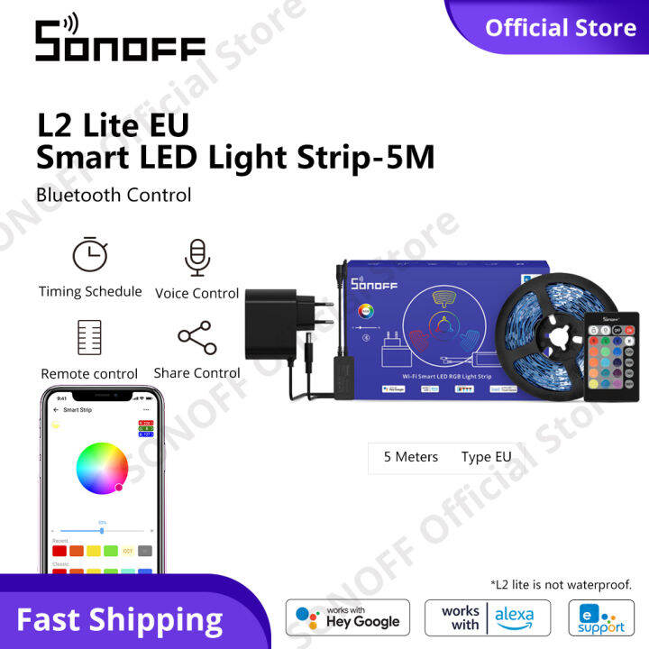 SONOFF L2 Lite 5 เมตร WiFi Smart Light Strip LED Strip Lights Kit eWeLink APP Control เปลี่ยนสี ...