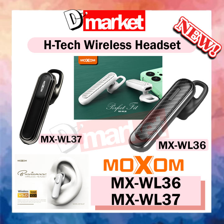 Moxom MX-WL36 MX-WL37 H-Tech Wireless Headset Bluetooth Headset Mono Earphone Diver Earphone ...