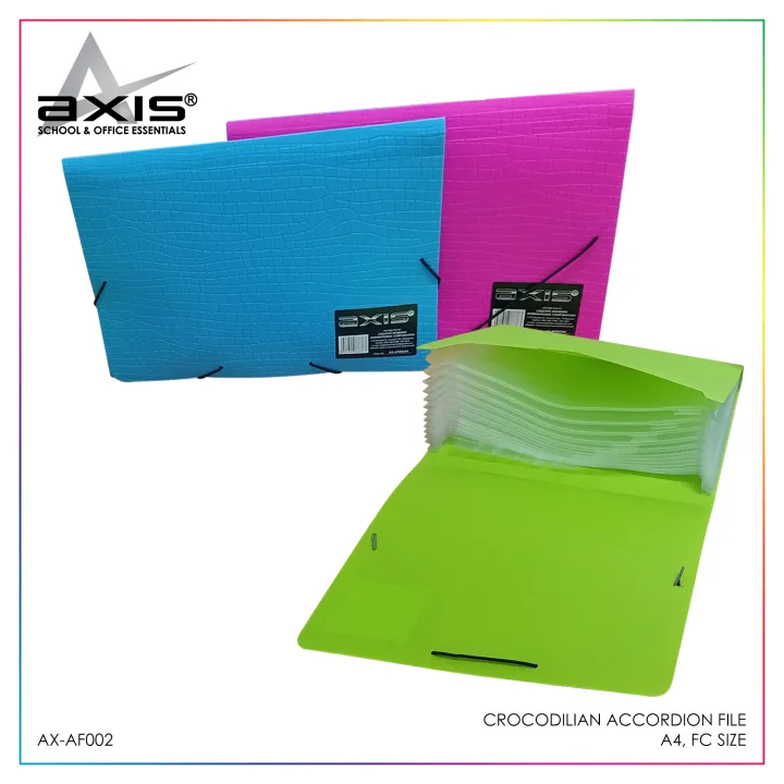 Expandable Document Case A4 Short Crocodilian Accordion File Folder ...