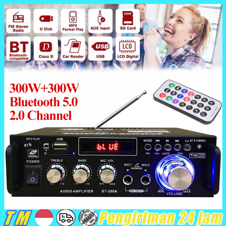 BT-298A POWER AMPLIFIER WIRELESS BT-298A BUILT-IN EQUALIZER 600W POWER ...