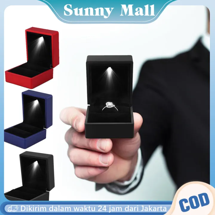 Kotak Cincin Lamaran LED Kotak Cincin Pernikahan Box Cincin Tunangan ...