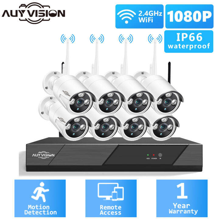 8CH NVR 1080P Wireless CCTV System Outdoor P2P Wifi IP Security Camera ...