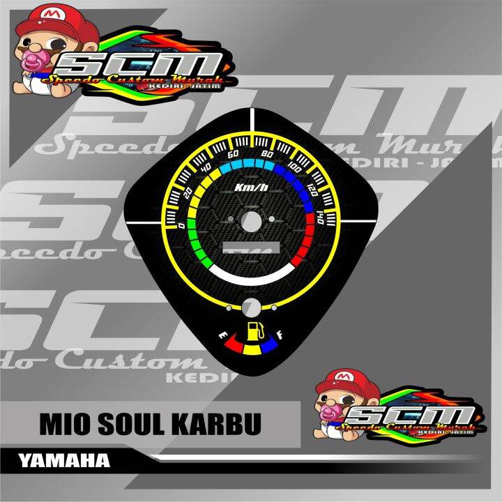 papan speedometer custom mio soul rainbow panel spido meter custom mio ...