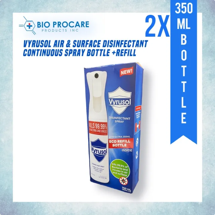 BIO PROCARE | Vyrusol Air and Surface Disinfectant Spray 350ml + 350ml ...