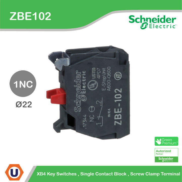 Schneider ZBE102 อุปกรณ์เสริมสำหรับ XB4,XB5 แบบ 1 คอนแทคบล็อค และอุปกรณ์เสริม,1 NC สั่งซื้อได้ ...