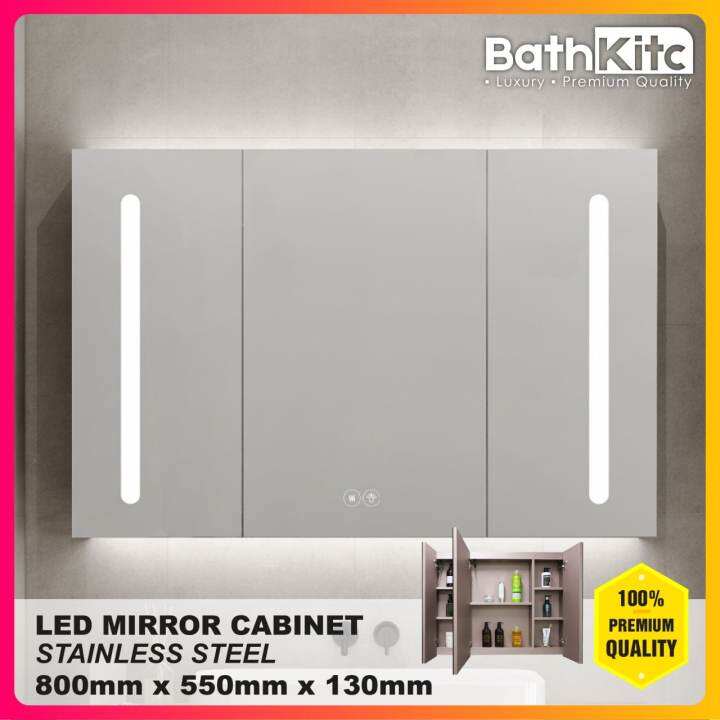 BATHKITC Luxury Design Bathroom Mirror Cabinet Wall-Mounted Bathroom ...