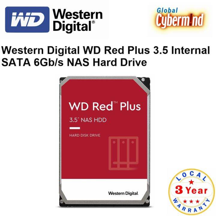 Western Digital WD Red Plus 3.5 Internal SATA 6Gb/s NAS Hard Drive ( By ...