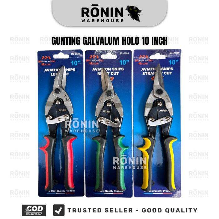 MULLER Gunting Galvalum Holo 10 inch Kiri Kanan Lurus Seng Baja Ringan ...