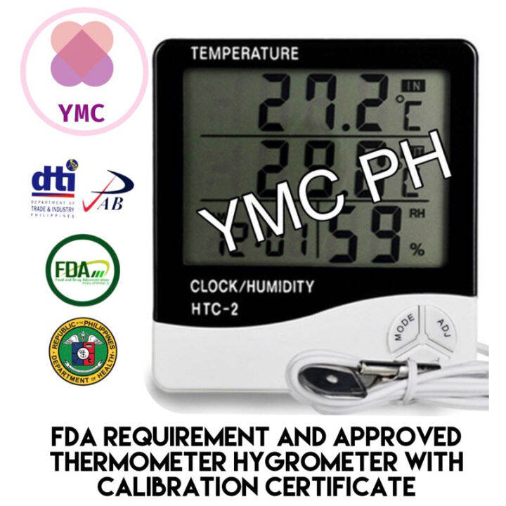 【READY STOCK】 FDA Approved Calibrated thermohygrometer thermometer for ...