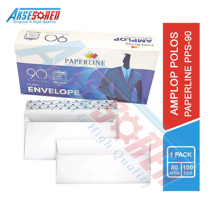 AMPLOP PUTIH POLOS PANJANG BUKLET PAPERLINE [PPS-90/100 PCS] / ENVELOPE ...