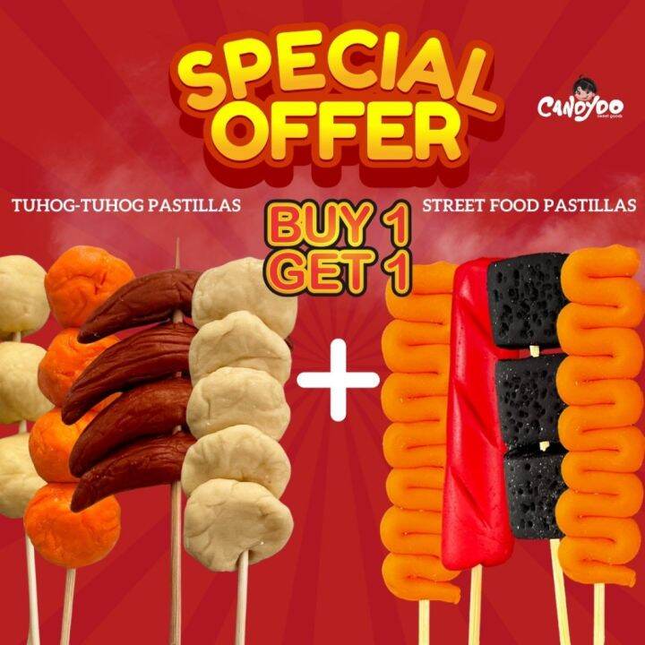 BUY 1 GET 1 Street Food Tuhog Inspired Pastillas by Candydo | Lazada PH