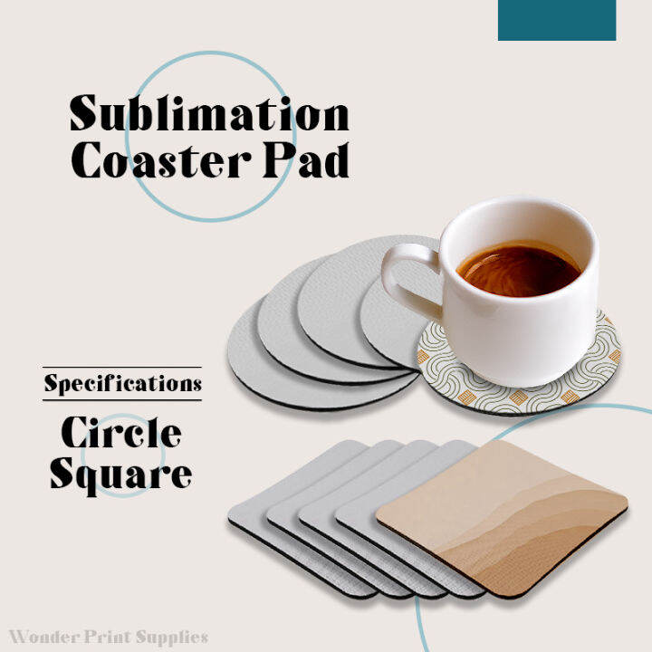 WPS - Sublimation Printable Coaster Pad Circle / Square 10cm * 10 cm (5 ...