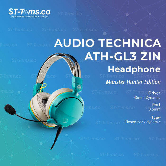 Audio Technica ATH-GL3 ZIN Limited Wired Gaming Headset Monster Hunter ...