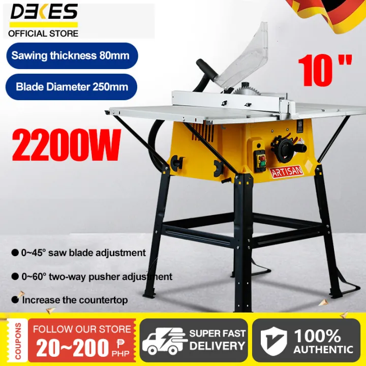 DEKES Wood Table Saw with Extendable Guide 2200W 10" 255mm Power Tools ...