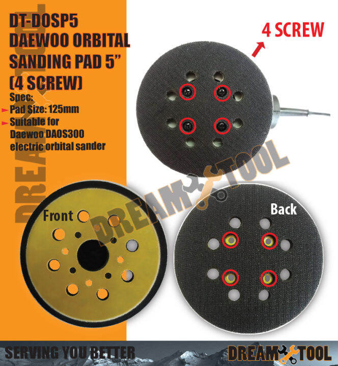 Orbital Sander Replacement Sanding Pad 5” for Daewoo Sander with 8 ...