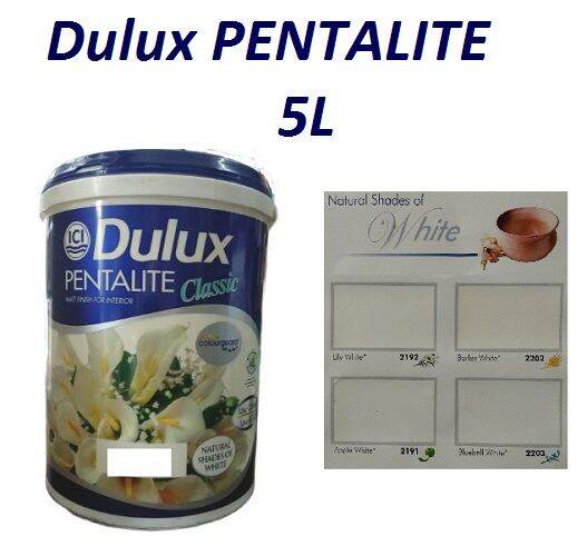 5L ICI Dulux Pentalite Classic Matt Finish for Interior Natural Shades ...