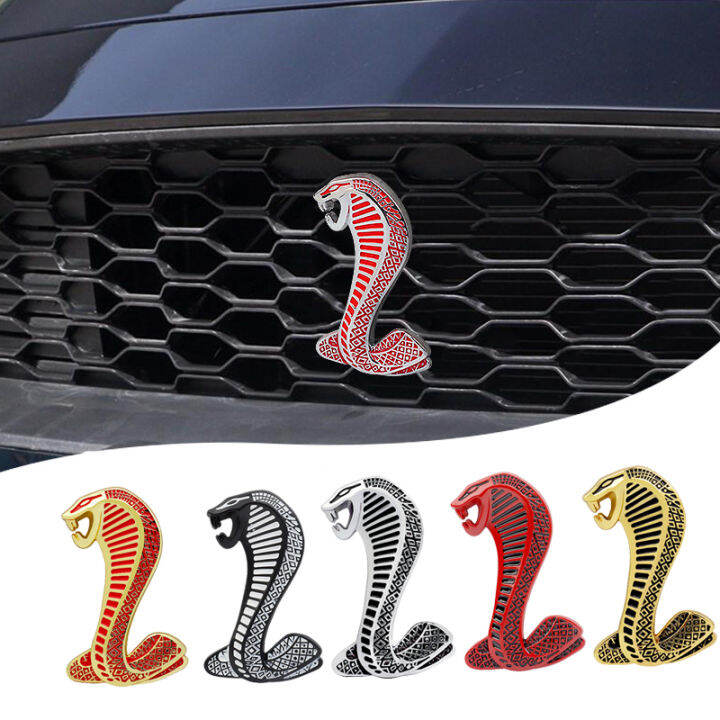 1 pair of front grille logo for Ford Shelby Cobra emblem 3D Metal ...