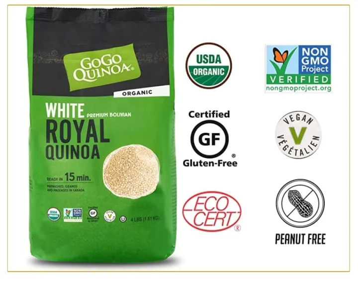 GoGo Quinoa Organic White or Tri-Color Tri Color Royal Quinoa 1.81 kg ...