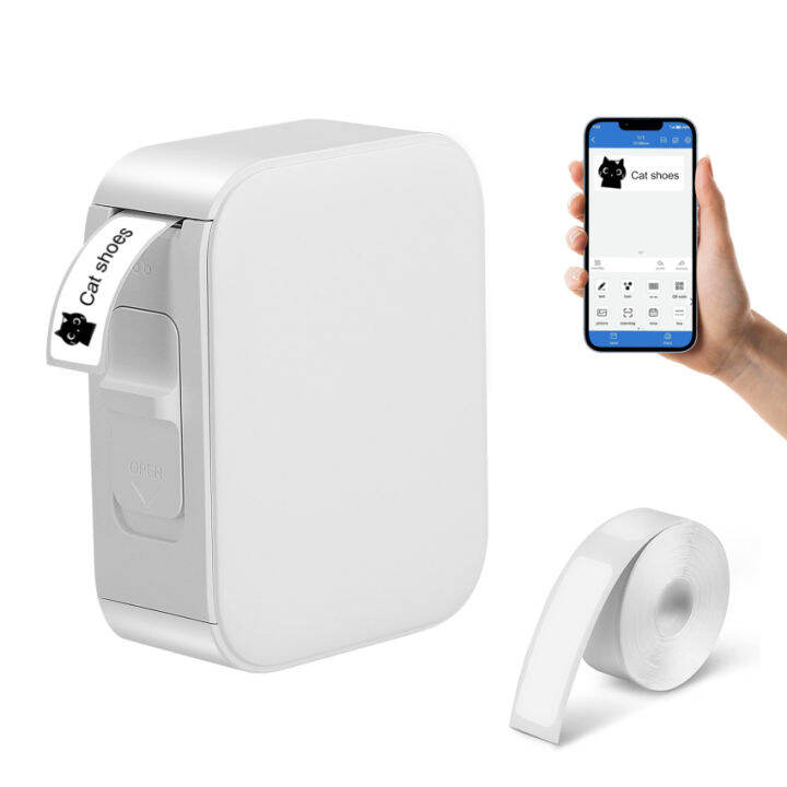 Label Maker Machine, Handheld Sticker Label Printer With 1 Roll Label ...