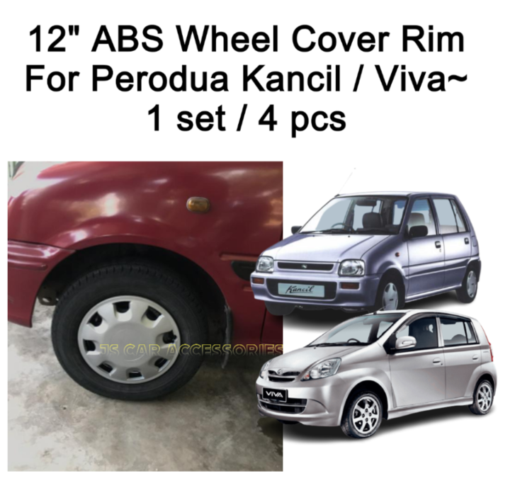 4 Biji 12 Inch ABS Wheel Cover Rim Center Hub Caps For Perodua Viva ...