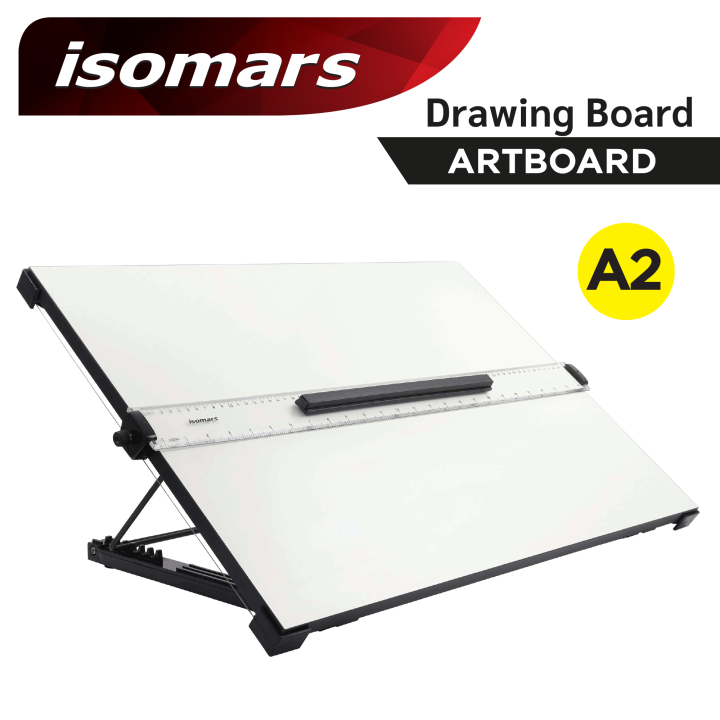 ISOMARS กระดานเขียนแบบทีสไลด์ A2 รุ่น B (DRAWING BOARD RULER) | Lazada.co.th