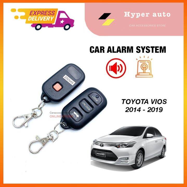 Toyota Vios 2014-2019 key start OEM PLUG N PLAY car alarm system door ...