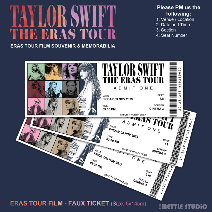 Fan made Taylor Swift The Eras Tour Film Faux Ticket | Merch Souvenir ...