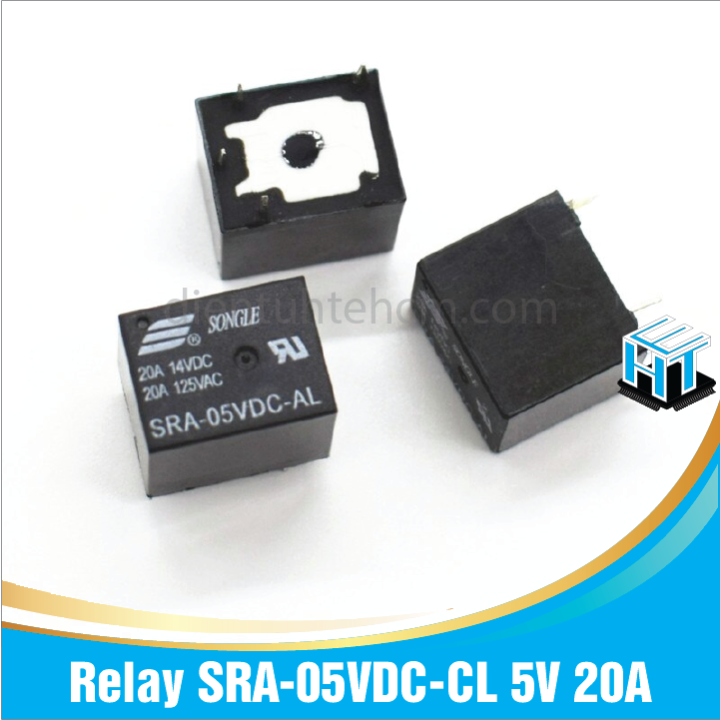 Relay SRA-05VDC-CL 5V 20A 5 chân và Relay SRA-05VDC-AL 5V 20A 4 chân ...