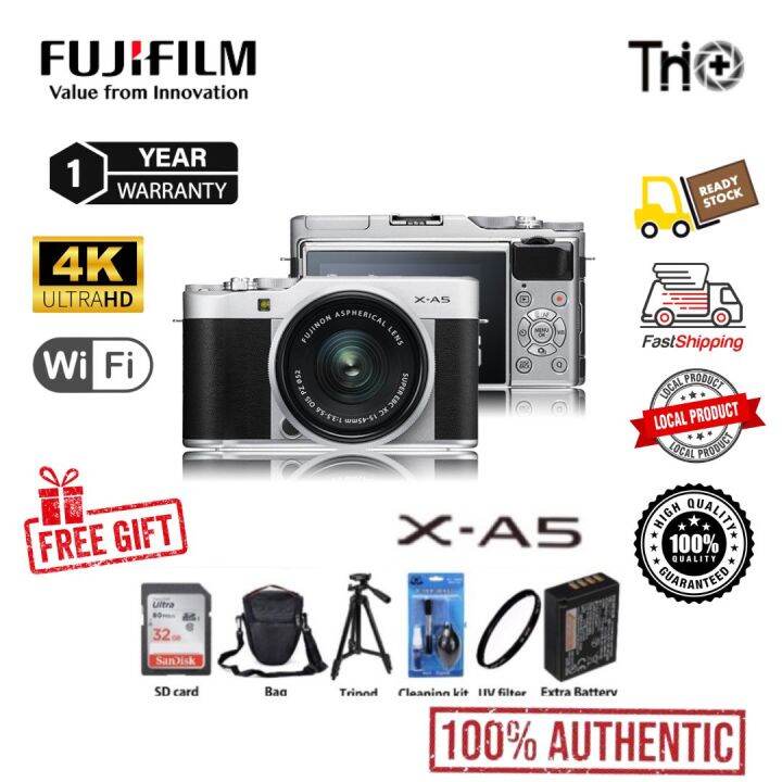 Fujifilm X-A5 Mirrorless Digital Camera w/XC15-45mmF3.5-5.6 OIS PZ Lens | Lazada