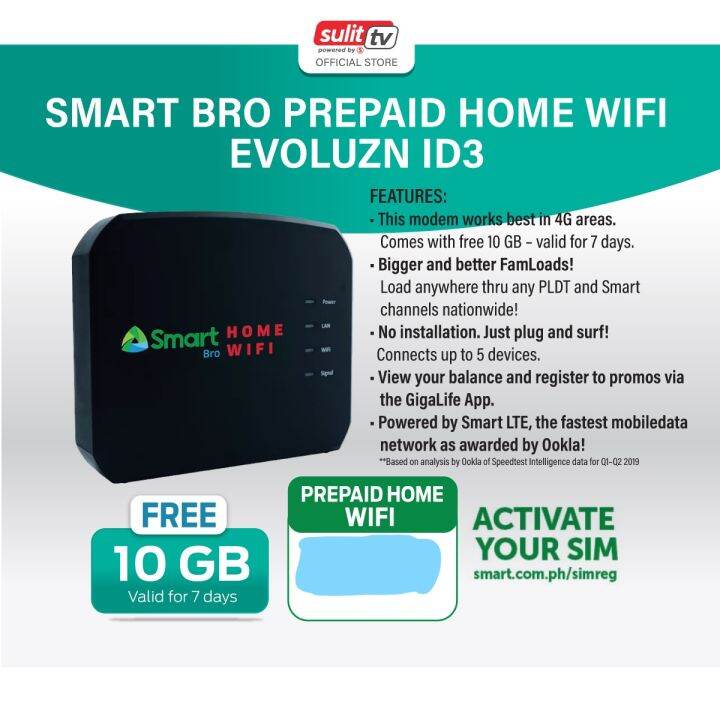 SMART Bro Prepaid Home Wifi LTE (Evoluzn-ID3) | Lazada PH