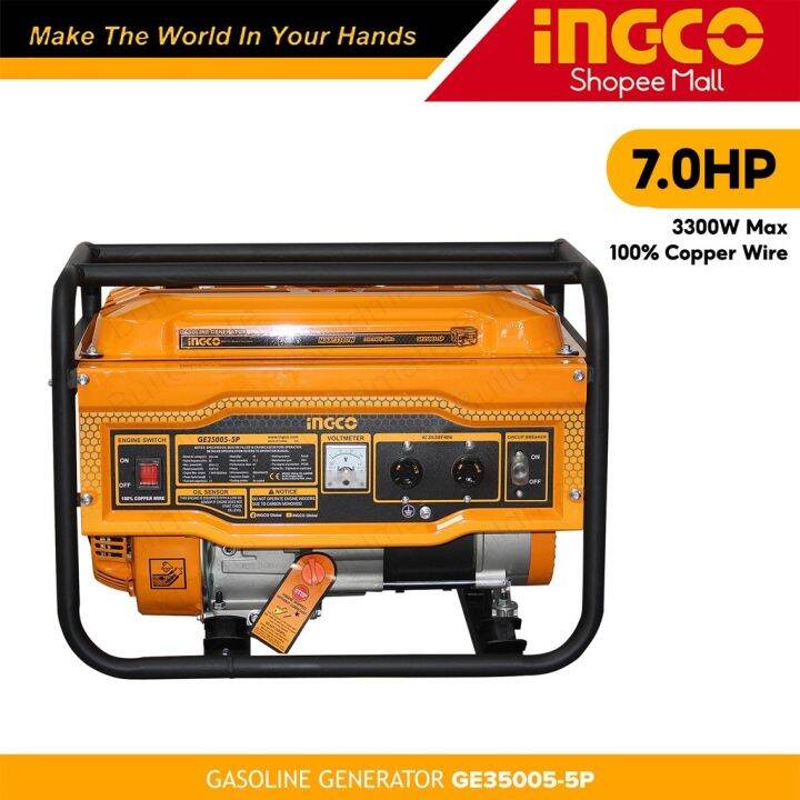Ingco GE35005-5P Industrial Gasoline Generator 3.5KVA 4-STOKE ENGINE ...