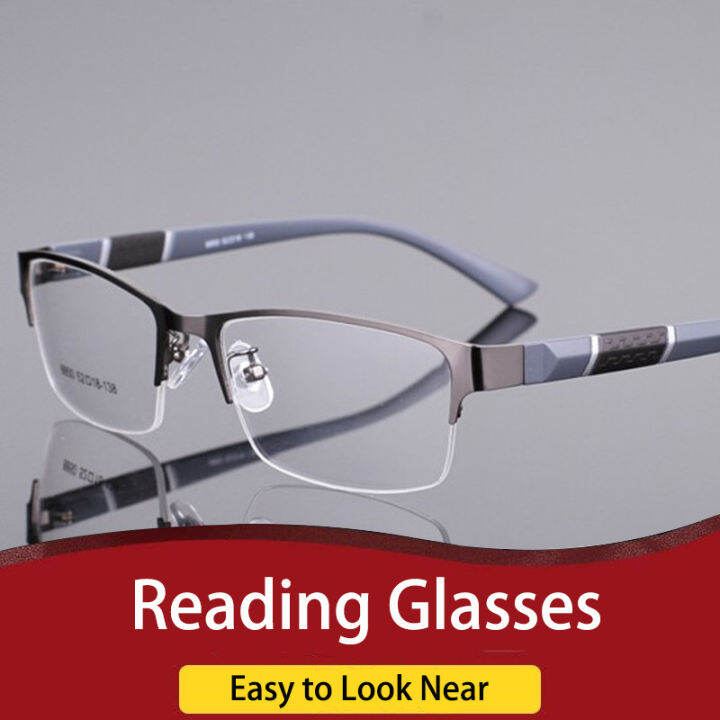 Reading Glasses Men Half Frame Glasses Business Male Eyeglasses For Old People Lazada Singapore