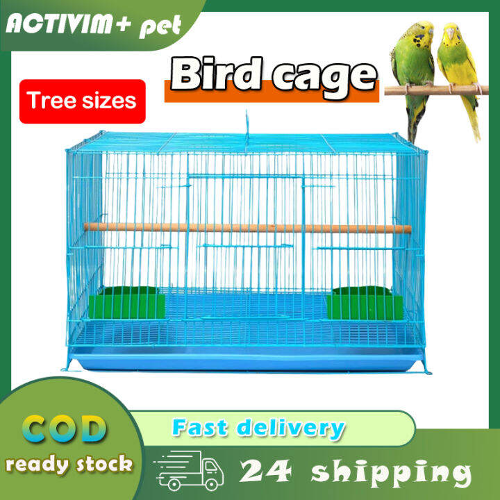 Parrot Bird Cage Collapsible Cage Hanging Rectangular Breeding Flight ...
