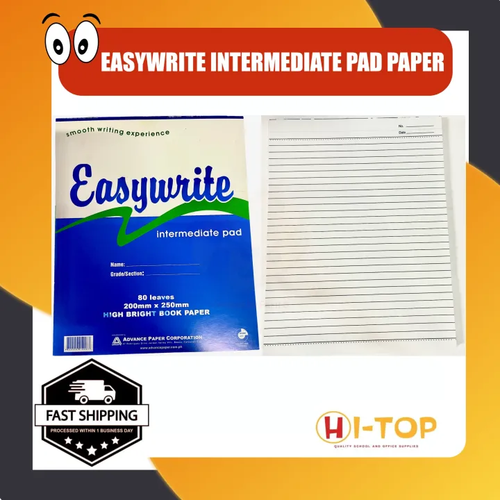 Intermediate Pad Paper Long Writing Pad Easywrite l Sold per 5 pad and ...